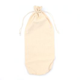 33x14cm. Unbleached, raw cotton drawstring bag - Inca
