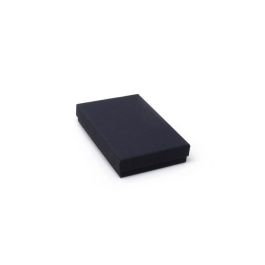 Size : 11x7x2.2cm. Black gift box with black flock inner.