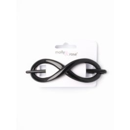 Black infinity loop chignon hair pin. 10cm - Inca