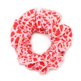 Extra Large - Double layered pink and red animal print scrunchie.Dia ...