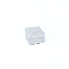 Ring box. 5x5x3.5cm. Silver glitter gift box. - Inca