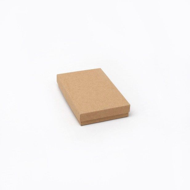Size : 11x7x2.2cm. Natural brown paper gift box with black insert. - Inca